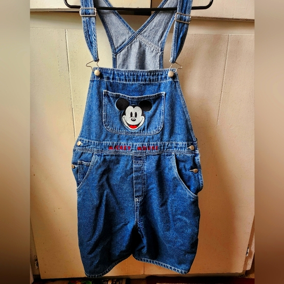 Disney | Other | Vintage Mickey Mouse Denim Overall Size Xxl | Poshmark